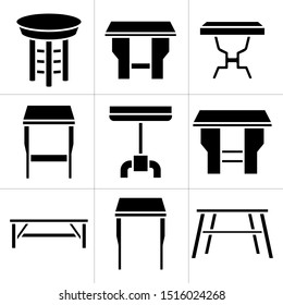 Table Desk Icons Set Stock Vector (Royalty Free) 1516024268 | Shutterstock