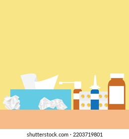 Table During Cold Flu Box Dry Stock Vector (Royalty Free) 2203719801 ...