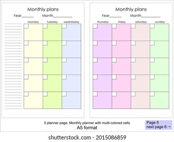 Table Entering Monthly Plans Monthly Planner Stock Vector (Royalty Free ...