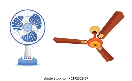 Table Fan Blue Color Ceiling Fan Stock Vector (Royalty Free) 2192802459 ...