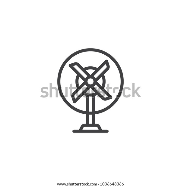 Table Fan Outline Icon Linear Style Stock Vector (Royalty Free ...
