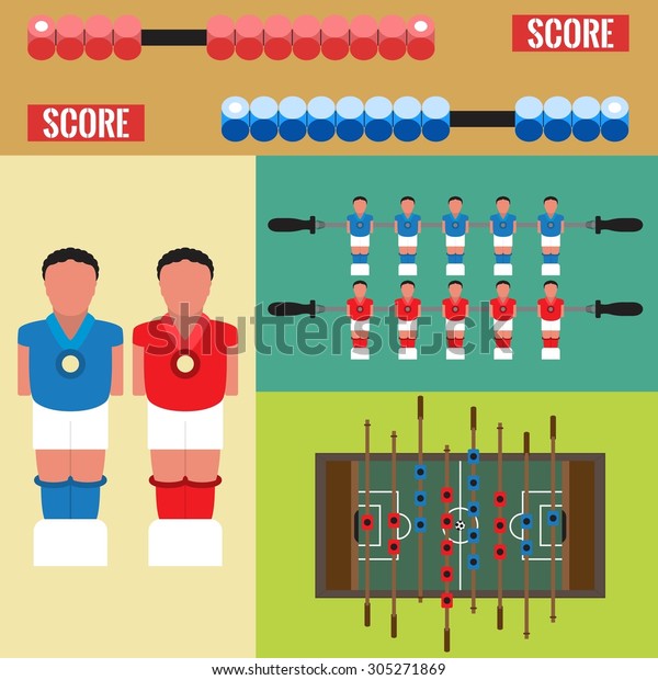 Table Football Collection Vector Illustration Table Stock Vector ...