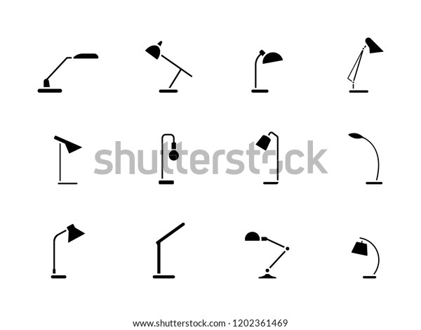 Table Lamp Icon Set Pictogram Spotlight Stock Vector (Royalty Free ...