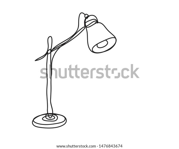 Table Lamp Line Drawing Style Vector Stock Vector (Royalty Free ...