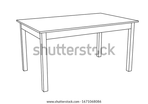 Table Outline Drawing Vector Illustration Isolated: Vector có sẵn (miễn ...