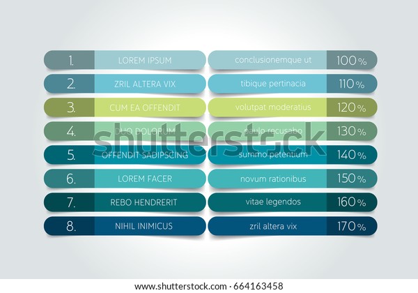 Table Schedule Design Template 8 Row Stock Vector (Royalty Free) 664163458