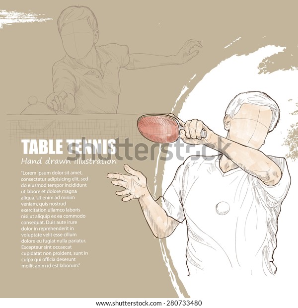 Table Tennis Background Design Hand Drawn Stock Vector (Royalty Free ...