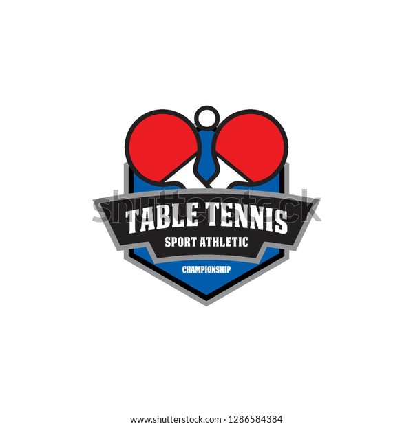 Table Tennis Ball Racket Emblem Badge Stock Vector (Royalty Free ...