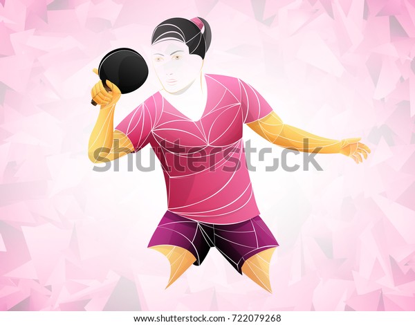 Table Tennis Girl Vector Young Girl Stock Vector (Royalty Free ...