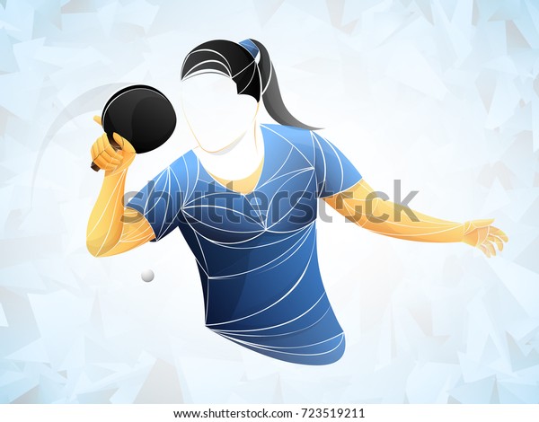 Table Tennis Girl Vector Young Girl Stock Vector (Royalty Free) 723519211