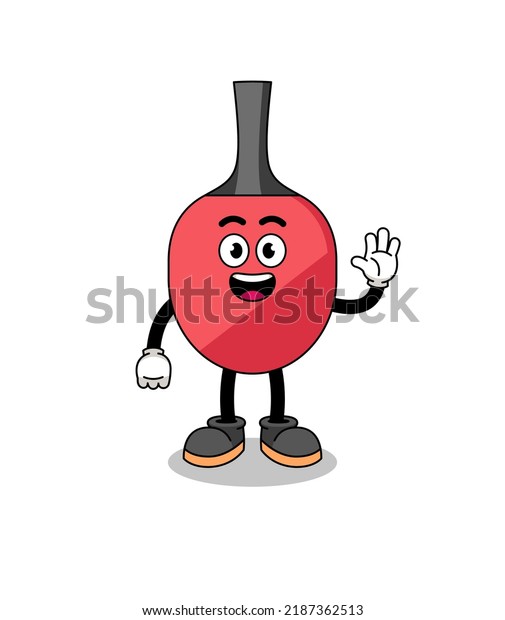Table Tennis Racket Cartoon Doing Wave Stock Vector (Royalty Free ...