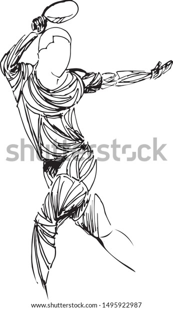 Table Tennis Sketch Player Tennis Player Stock Vector (Royalty Free ...