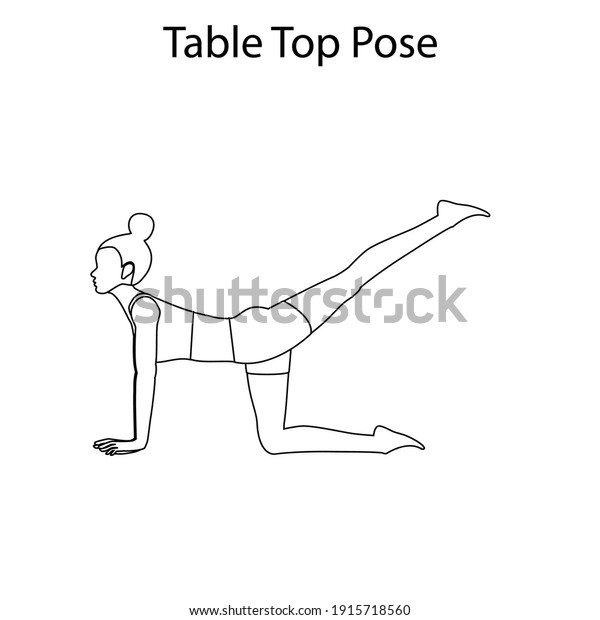 Table Top Pose Yoga Workout Outline Stock Vector (Royalty Free ...