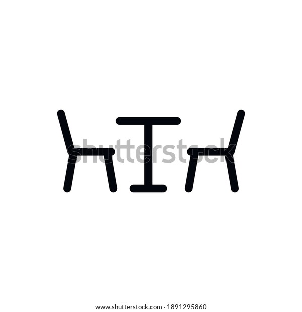 Table Two Chairs Icon Table Two Stock Vector (Royalty Free) 1891295860 ...
