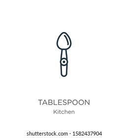 Tablespoon Icon Thin Linear Tablespoon Outline Stock Vector (Royalty ...