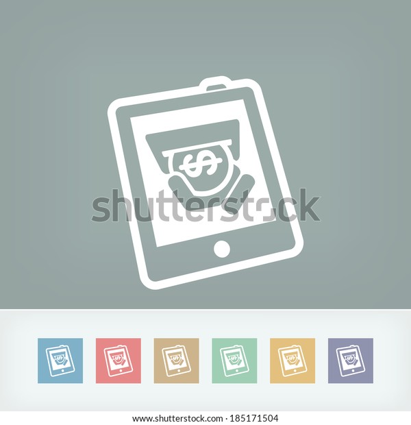 Tablet Bank Icon Stock Vector (Royalty Free) 185171504 | Shutterstock