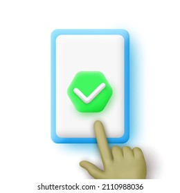 Tablet Check Mark On Screen Online Stock Vector (Royalty Free ...