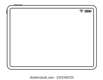 Tablet Frame Icon Vector Line Illustration Stock Vector (Royalty Free ...