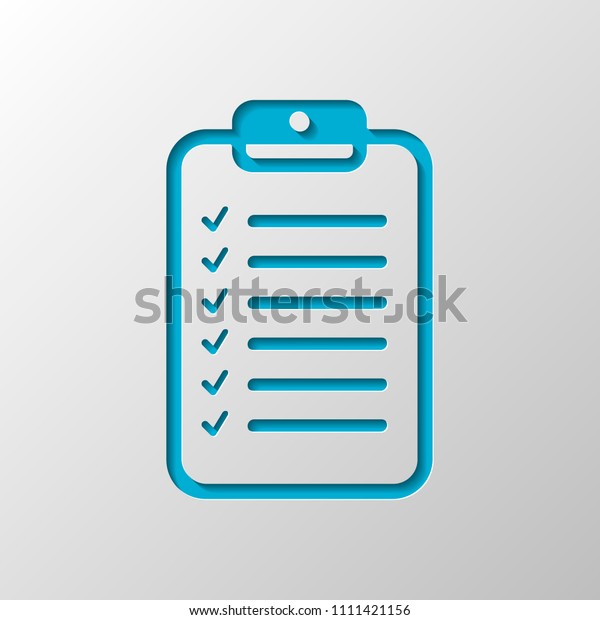 Tablet Paper Checklist Check Marks Linear Stock Vector (Royalty Free ...