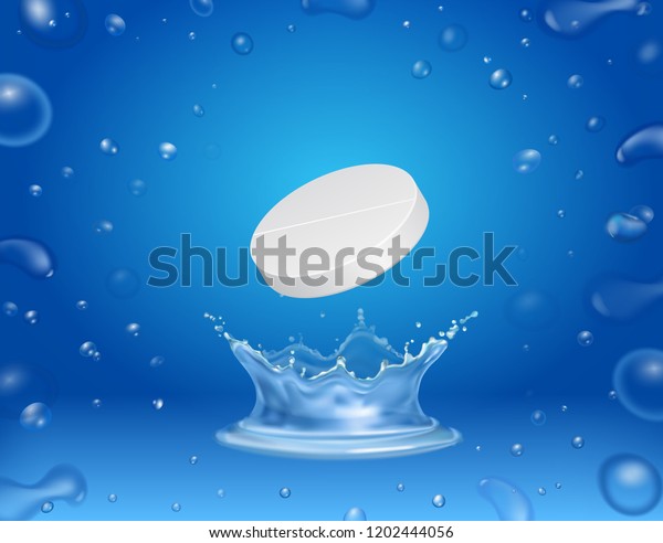 Tablet Pill Water Splash Stock Vector (Royalty Free) 1202444056 ...