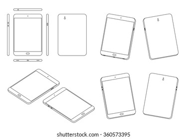 91,477 Tablet Illustration Outline Images, Stock Photos & Vectors ...