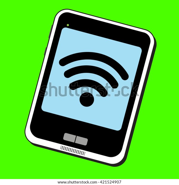 Tablet Vector Wifi Symbol Green Background Stock Vector (Royalty Free ...