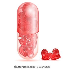 Tablets Heart Shaped Capsule Isolated On Stock Vector (Royalty Free ...