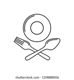Tableware Logo Icon Lineart Stock Vector (Royalty Free) 1298888506 ...