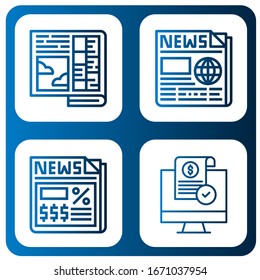 Tabloid Icon Set Collection Newspaper Release Stock Vector (Royalty ...