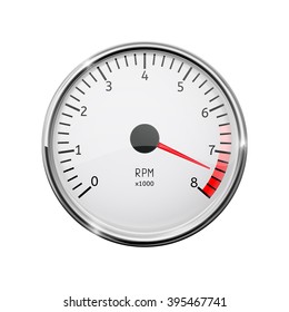 Tachometer Realistic Illustration Chrome Frame Vector Stock Vector ...