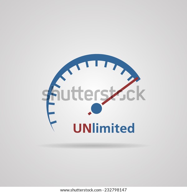 Tachometer Speedometer Symbol Unlimited Speed Business Stock Vector ...