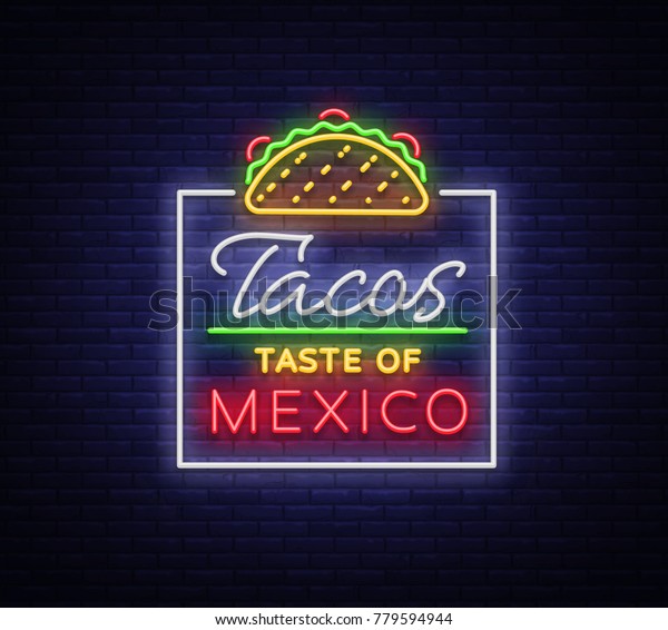 Taco Logo Vector Neon Sign On Stock Vector (Royalty Free) 779594944