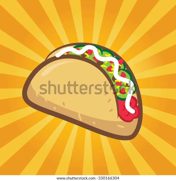 Taco Yellow Burst Background Stock Vector (Royalty Free) 330166304 ...