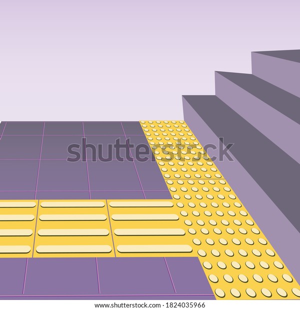 Tactile Floor Tiles Stairs Steps Navigation Stock Vector (Royalty Free ...