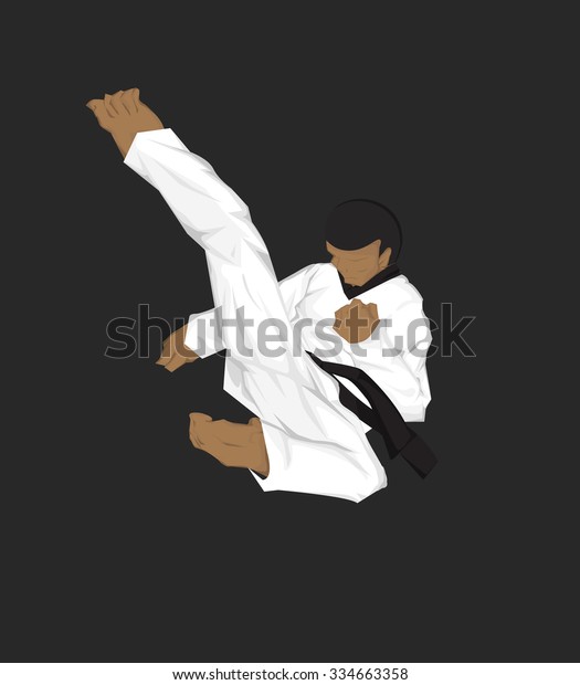 Taekwondo Jump Swing Kick: เวกเตอร์สต็อก (ปลอดค่าลิขสิทธิ์) 334663358 ...
