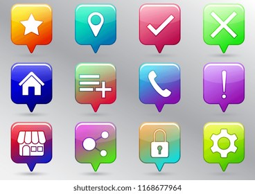 Tag Location Icon Set Stock Vector (Royalty Free) 1168677964 | Shutterstock