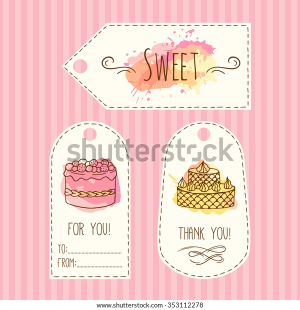 Tags Cake Illustration Vector Hand Drawn Stock Vector (Royalty Free ...