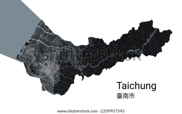 Taichung Vector Map Detailed Vector Map Stock Vector (Royalty Free ...