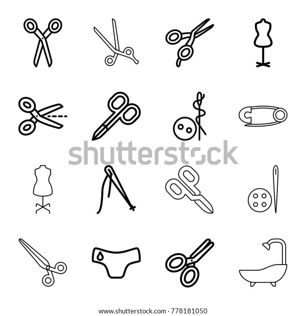 Tailor Icons Set 16 Editable Outline Stock Vector (Royalty Free ... Tailor Icons Set 16 Editable Outline Stock Vector (Royalty Free ...