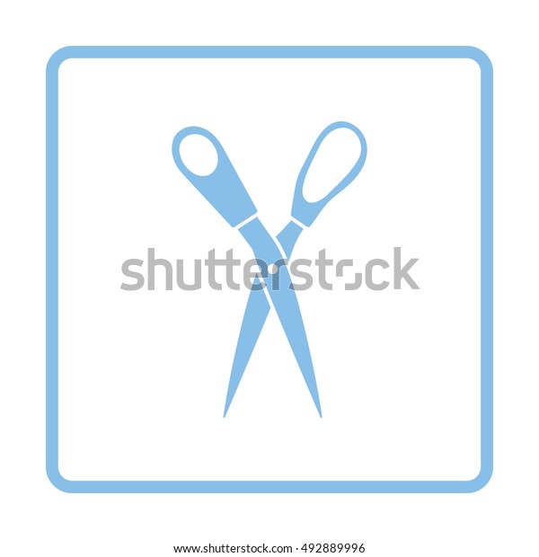 Tailor Scissor Icon Blue Frame Design Stock Vector (Royalty Free ...