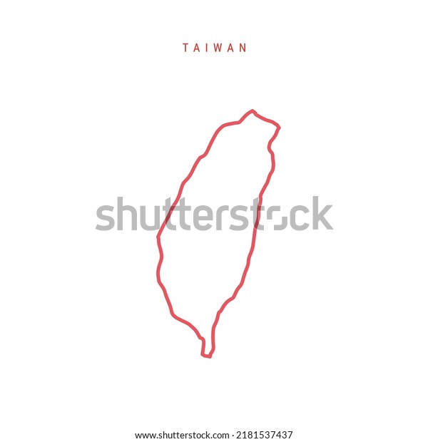 Mapa de esquema editable de Taiwán.: vector de stock (libre de regalías ...