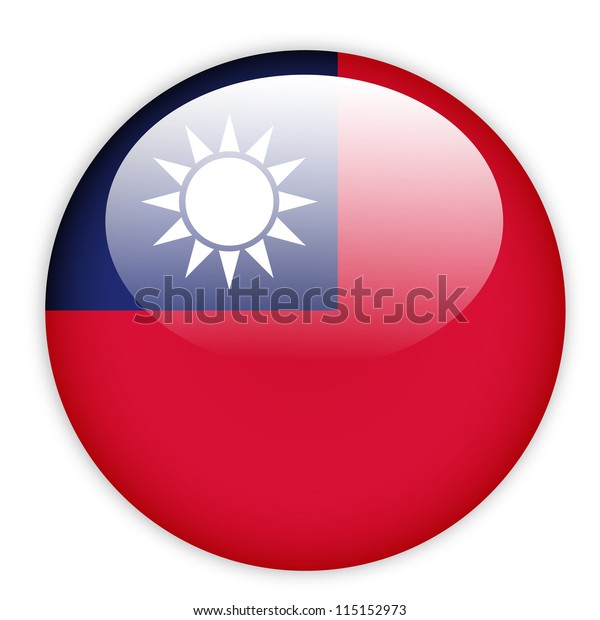 Taiwan Flag Button On White Stock Vector (Royalty Free) 115152973 ...