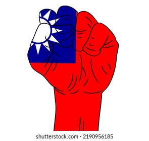 Taiwan Flag Colored Hand Isolated On Stock Vector (Royalty Free ...