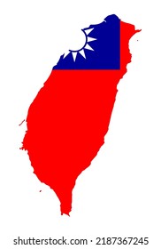 Taiwan Flag On Map On Transparent Stock Vector (Royalty Free ...
