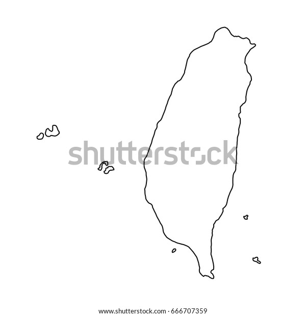 Taiwan Map Black Contour Curves Vector Stock Vector (Royalty Free ...