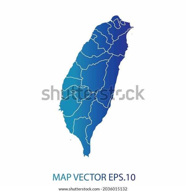 Taiwan Map Blue Gradient Color Infographic Stock Vector (Royalty Free ...