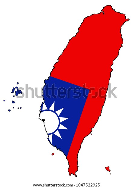 Taiwan Map Flag Design Isolated On Stock Vector (Royalty Free ...