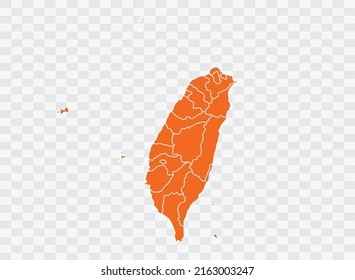 Taiwan Map Orange Color On White Stock Vector (Royalty Free) 2163003247 ...