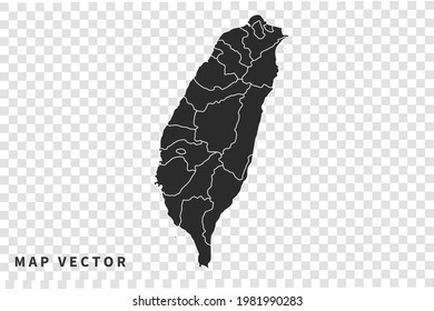 Taiwan Map Vector Isolated On Transparent Stock Vector (Royalty Free ...
