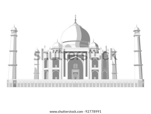 Taj Mahal Vector Silhouette Shadows Very: เวกเตอร์สต็อก (ปลอดค่า ...